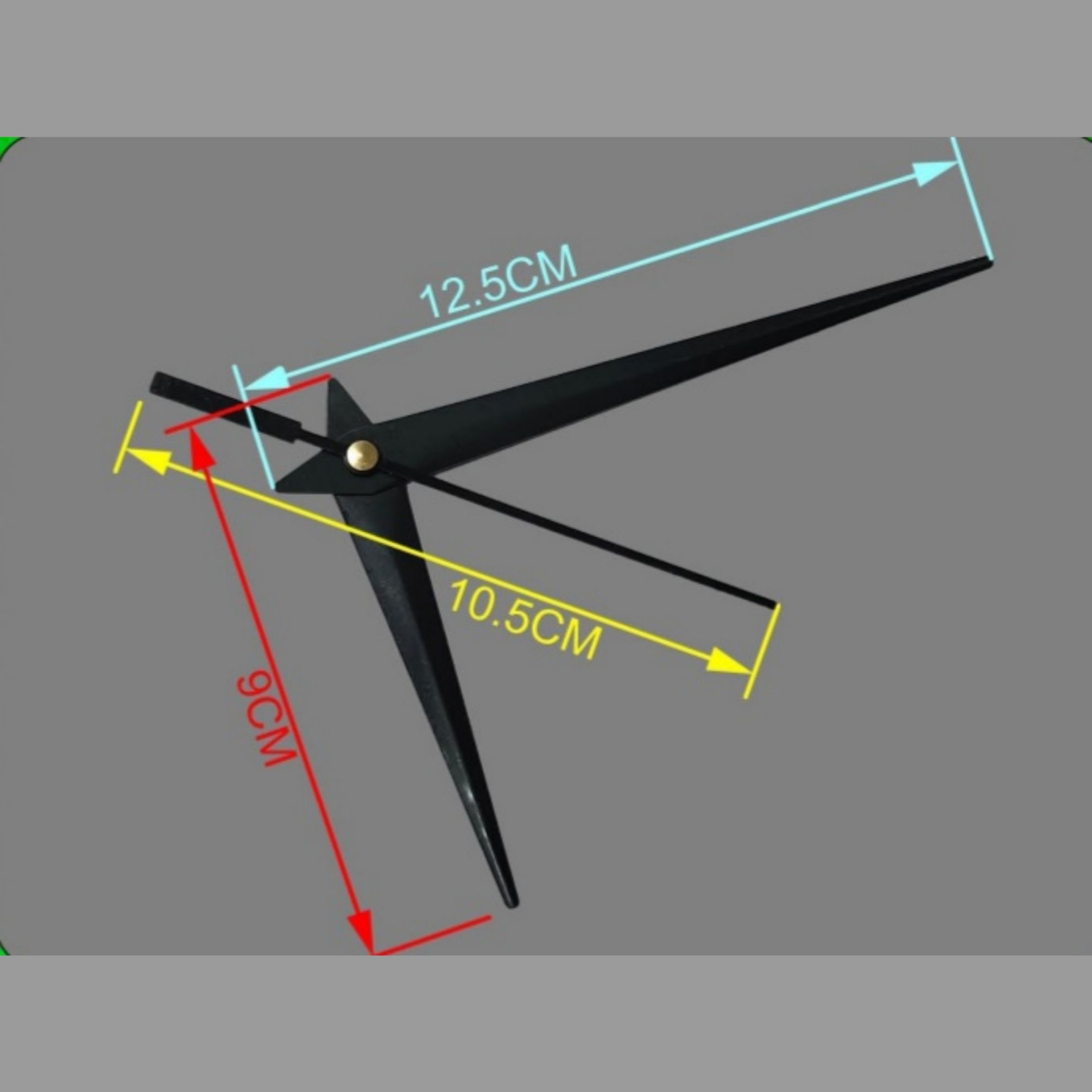 Arteria. Plain Clock Hands- Clock Needles - Small- Black