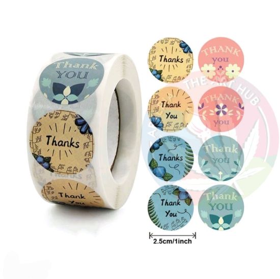Arteria. Round Thank You Sticker- Classic