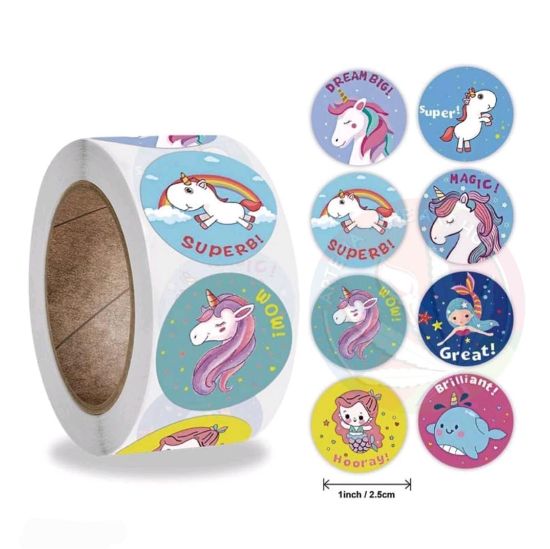 Arteria. Round Kids Sticker Unicorns