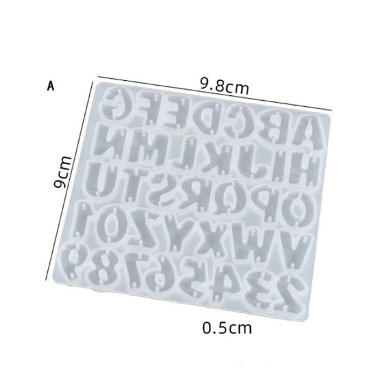 Arteria. Small Alphabets mould with Numbers- 2 Holes