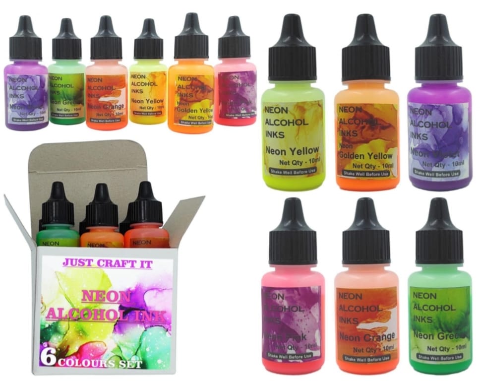 Arteria. Neon Alcohol ink set of 6