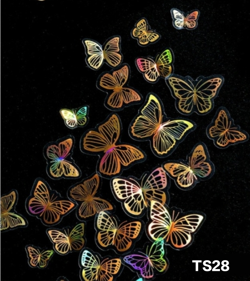 Arteria. Transparent Sticker Cutouts- Holographic Gold