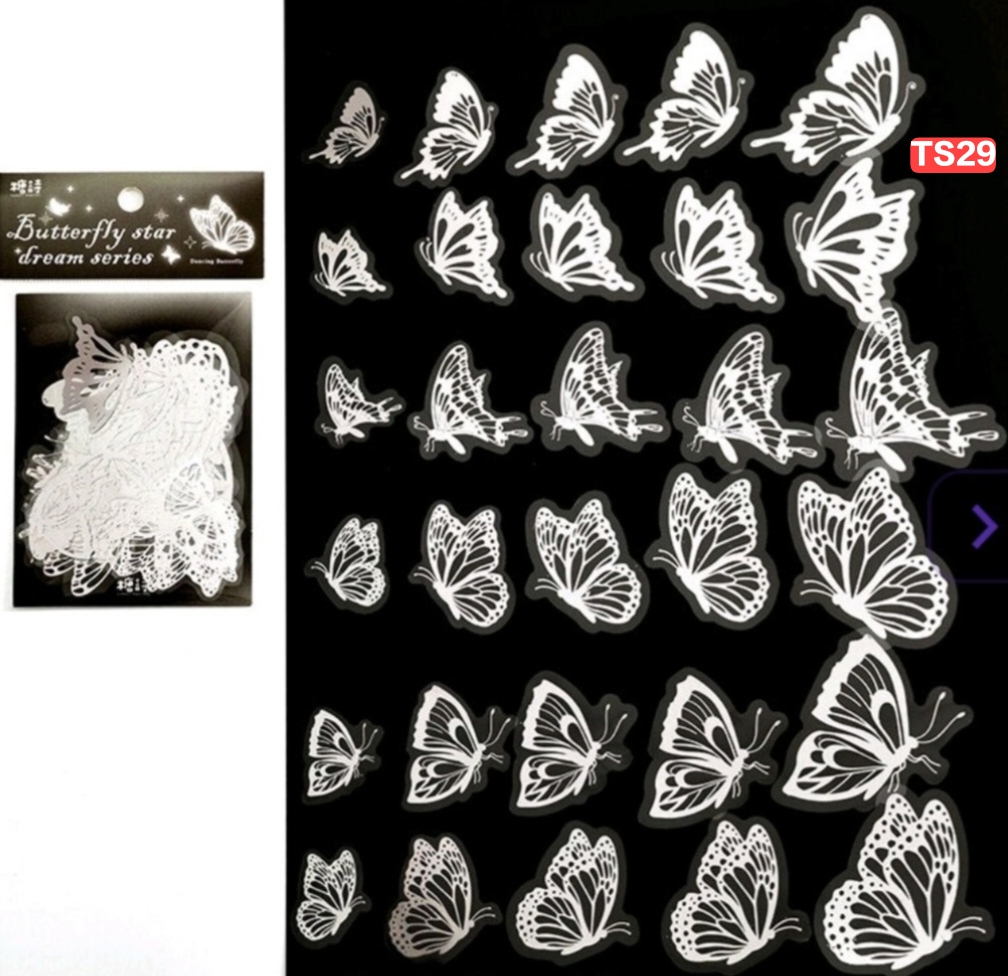 Arteria. Transparent Sticker Cutouts-Holographic Silver