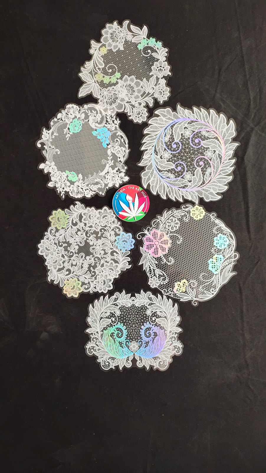 Arteria. Transparent Sticker Cutouts- White Lace Mandala