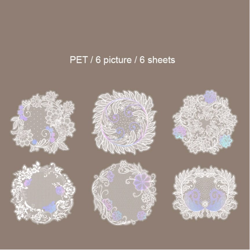 Arteria. Transparent Sticker Cutouts- White Lace Mandala