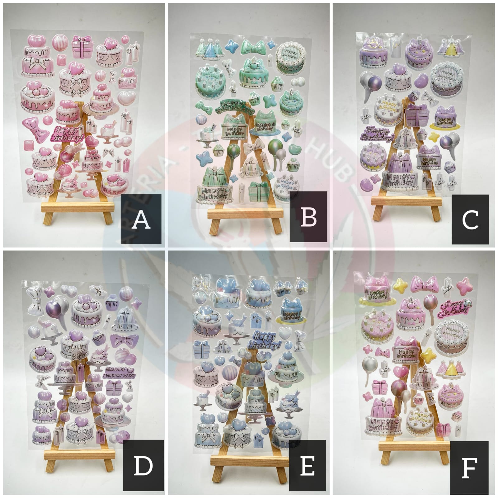 Arteria. 3D stickers - Happy birthday party theme